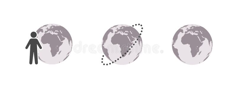 Earth Globe with Human Icon. World Map in Globe Shape. Earth Globe Icon ...