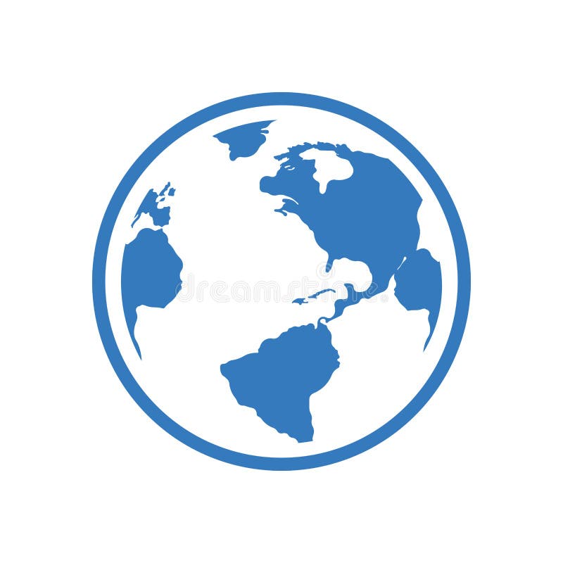 Earth, Globe Icon. Blue Vector Graphics Stock Illustration ...