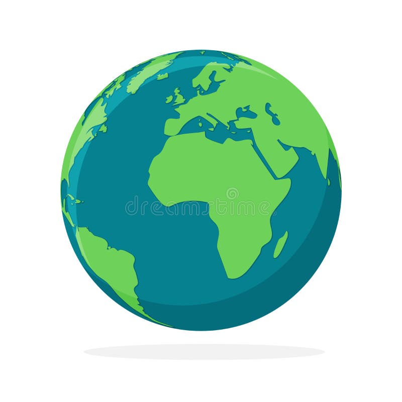 Earth Globe Icon Isolated. World Map Icon. Vector Illustration Stock ...