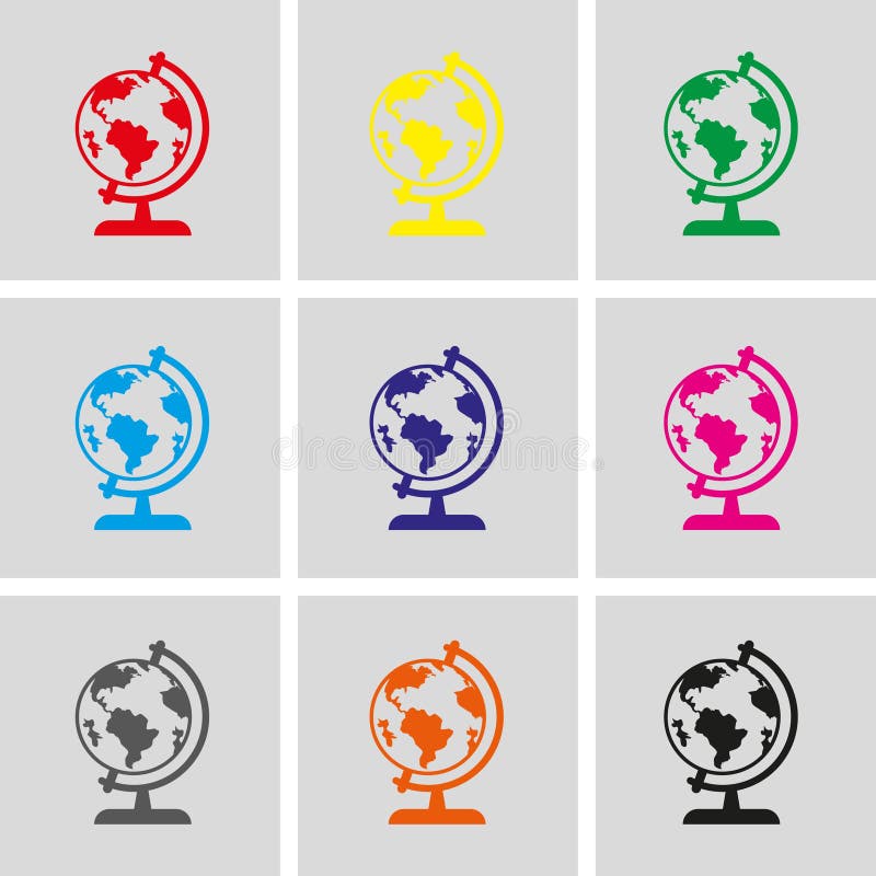 Earth Globe Icon Stock Vector Illustration Flat Design Stock Vector ...
