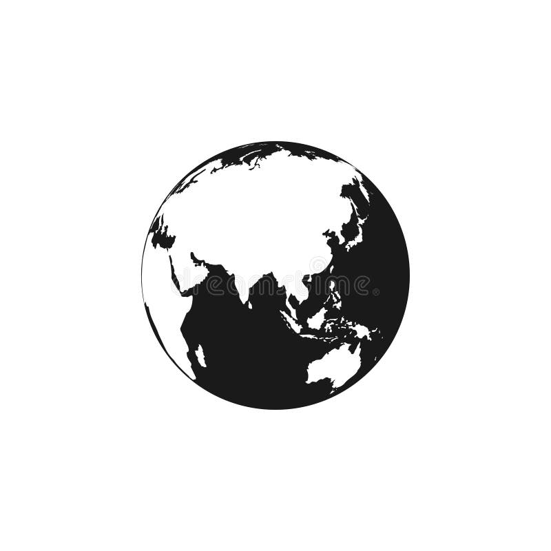 Earth Globe Icon. Earth Globe Vector Icon. Black Earth Globe Vector ...