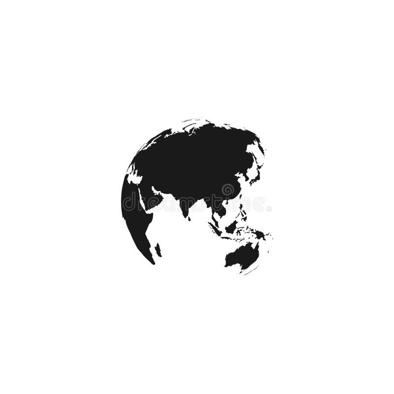 Earth Globe Icon. Earth Globe Vector Icon. Black Earth Globe Vector ...