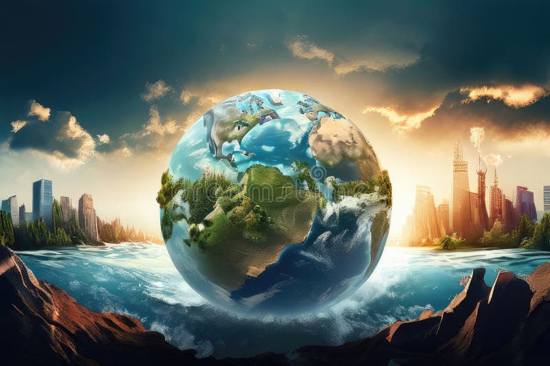 Earth Globe Illustration. Climate Change Concept Stock Image - Image of ...