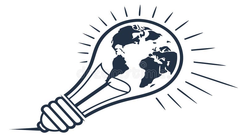 Earth Globe Inside Light Bulb Vector Graphic, Eco-Friendly Ideas ...