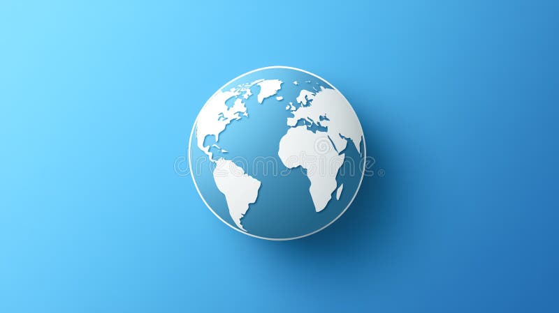 Earth Globe Isolated in Blue Background Stock Illustration ...