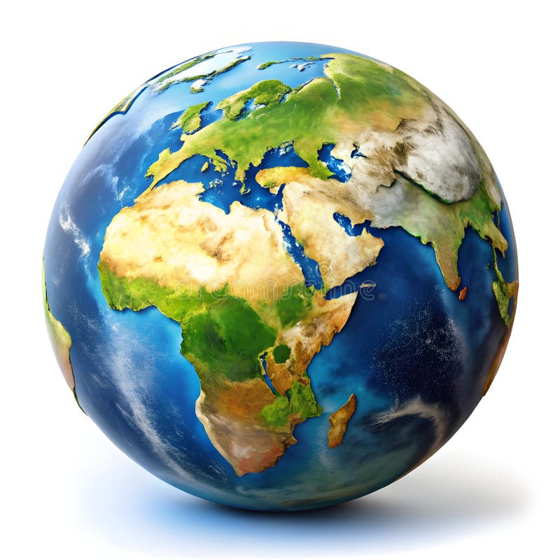 Earth Globe Isolated on White Background Stock Illustration ...