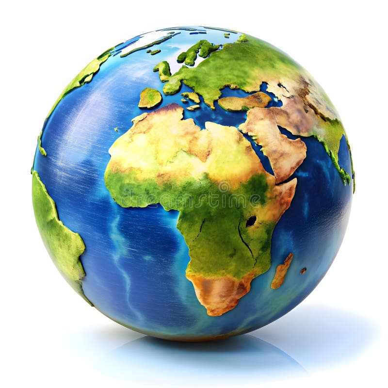 Earth Globe Isolated on White Background Stock Illustration ...