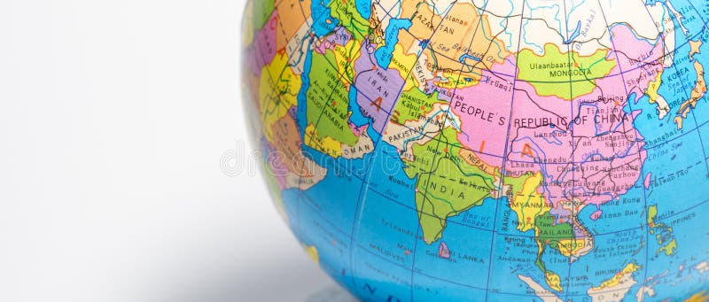 Earth Globe on White China Side Stock Image - Image of earth, asia ...