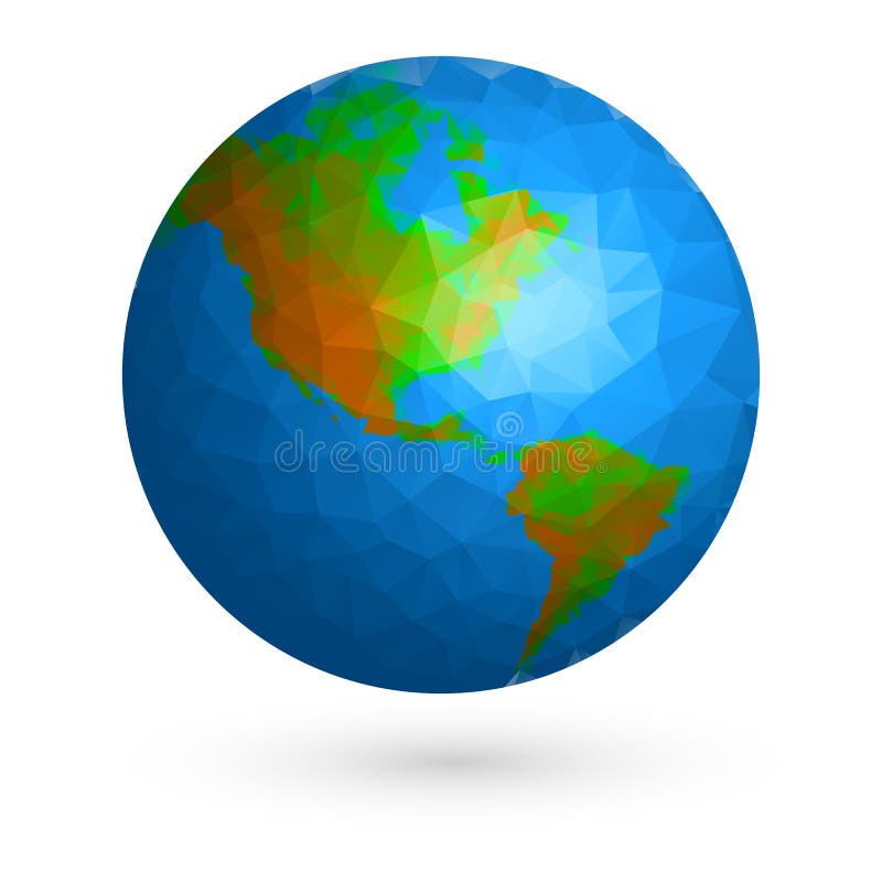 Earth globe low poly stock vector. Illustration of geography - 49021021