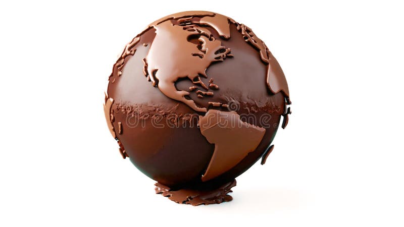 Earth Globe Made of Brown Chocolate Stock Illustration - Illustration ...