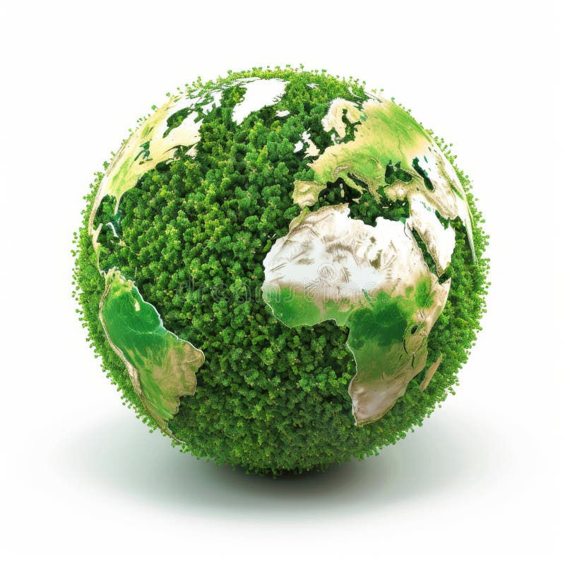 Earth Globe Made of Greenery Symbolizing Sustainability and ...