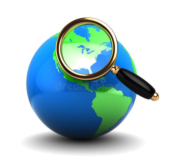 World Globe Magnifying Glass 3d Stock Illustrations – 906 World Globe ...