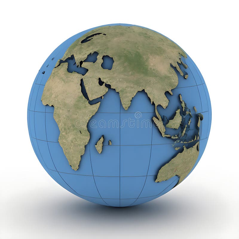 Earth Globe Map Isolated on White Stock Illustration - Illustration of ...