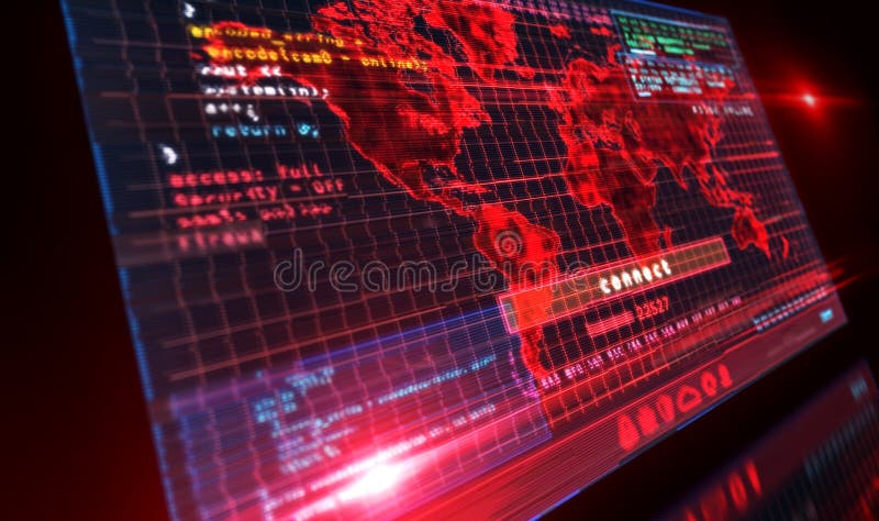 Earth Globe Map on Screen Illustration Stock Illustration ...