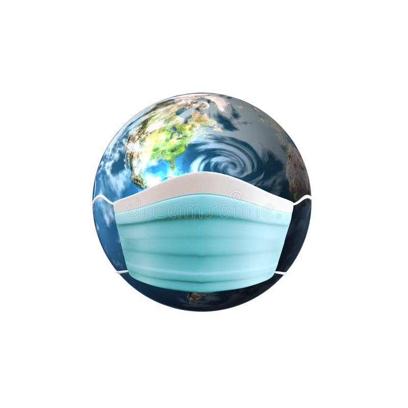 Earth Globe with Mask. 3d Rendering Stock Illustration - Illustration ...