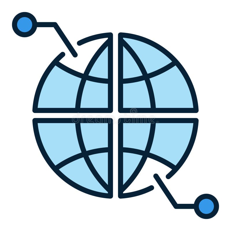 Earth Globe Multipolarity Vector Minimal Blue Icon or Design Element ...