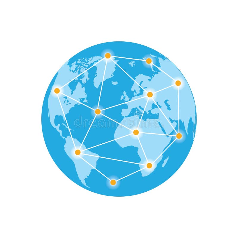 Earth Globe with Network Concept. Vector Illustration Decorative Design ...