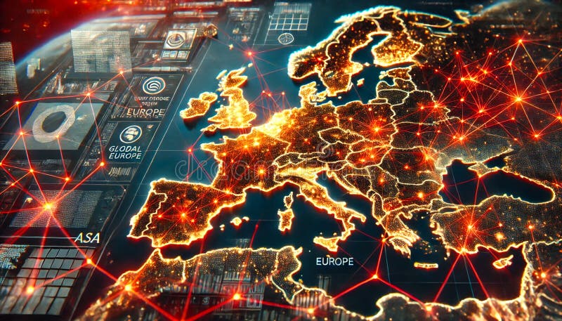 Earth Globe with Network Connections, Data Analysis Dashboards, and Ai ...