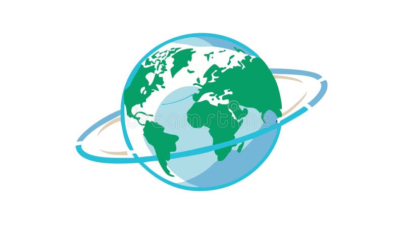 Earth Globe with Orbit Rings Planet Vector, Vector Design Generative AI ...