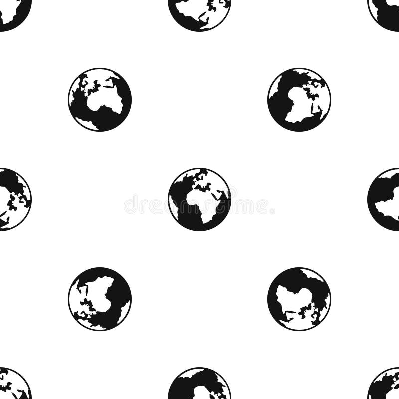 Earth Globe Pattern Seamless Black Stock Vector - Illustration of icon ...