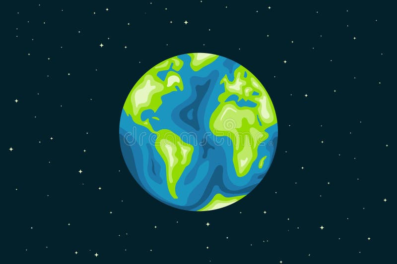 Earth Outer Space Vector Illustration Stock Vector - Illustration of ...