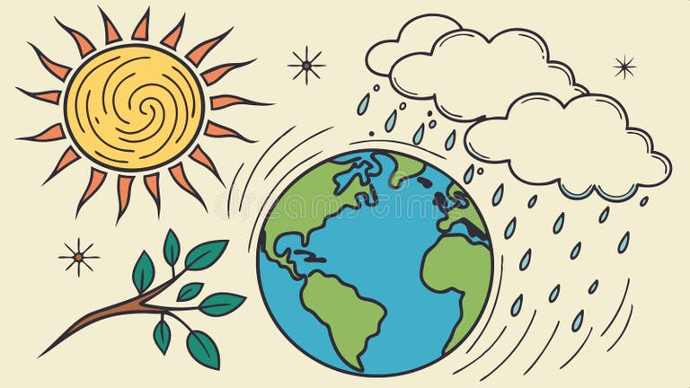 Earth Globe Rain and Sun, Climate Change, Weather Pattern and Nature ...