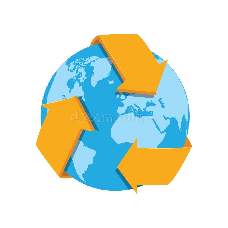 Earth Globe with Recycle Concept. Vector Illustration Decorative Design ...