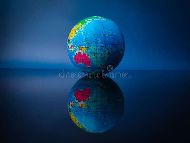 Earth Globe with Reflection Stock Photo - Image of sphere, light: 288248286