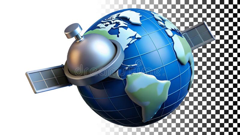 Earth Globe with Satellite, Global Communication Tech Png Transparent ...
