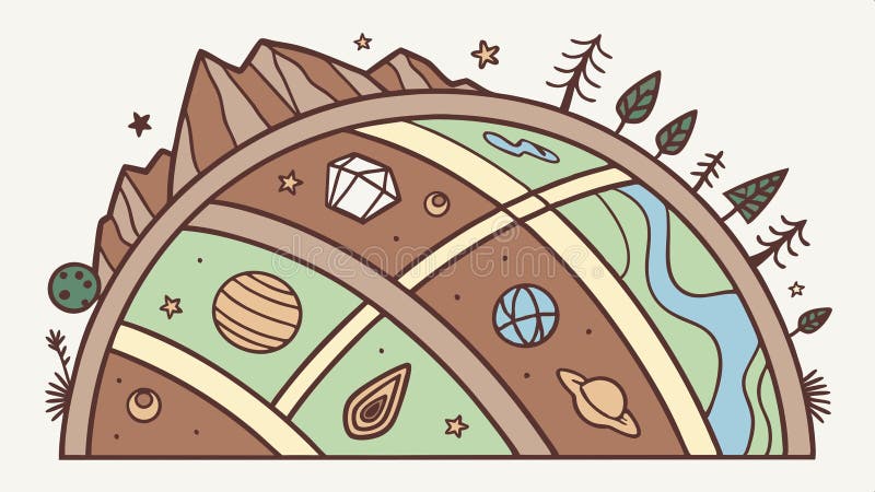 Earth Globe Section, World Map and Geographical Representation Vector ...