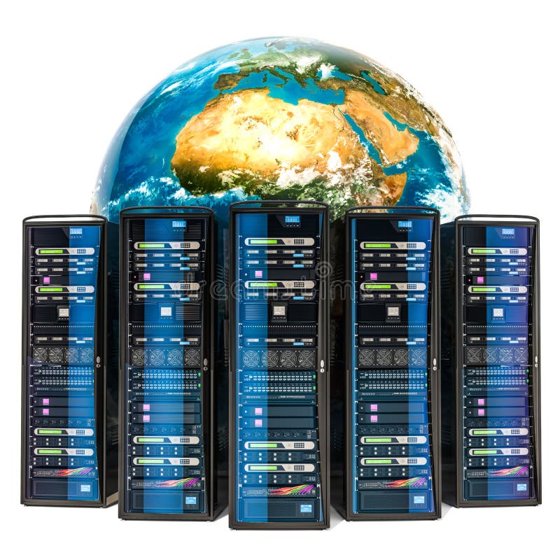 Globe and server stock illustration. Illustration of countries - 3002843