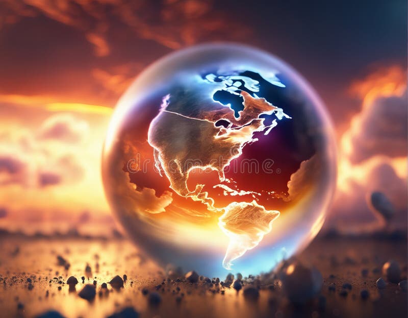 Earth Globe in Space with Sun Rays and Flare. Global Warming. Earth ... Earth Globe in Space with Sun Rays and Flare. Global Warming. Earth ...