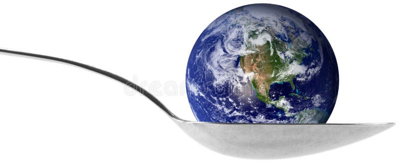 Earth globe in a spoon stock image. Image of spoon, energy - 3212465