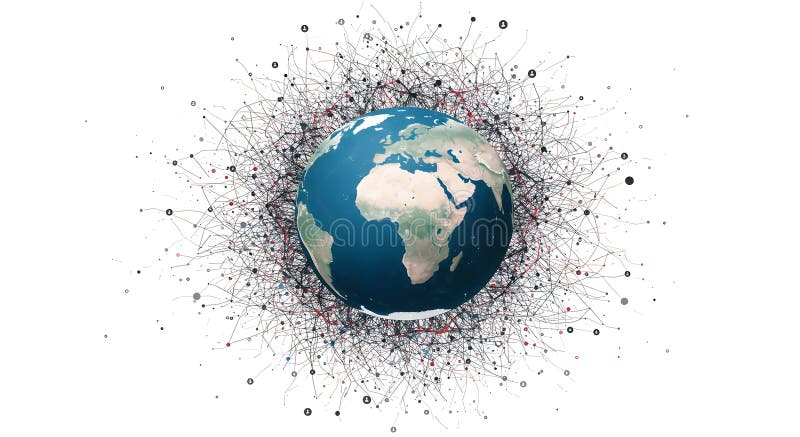 Earth Globe Surrounded by Network Connections Global Connectivity Stock ...