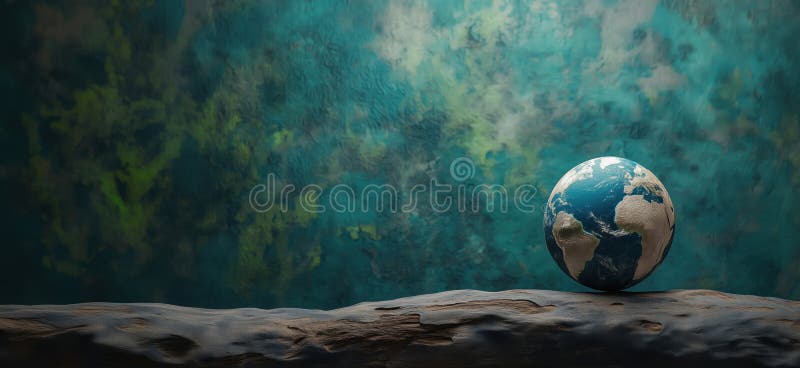 Earth Globe on Textured Surface with Abstract Background Showcasing ...