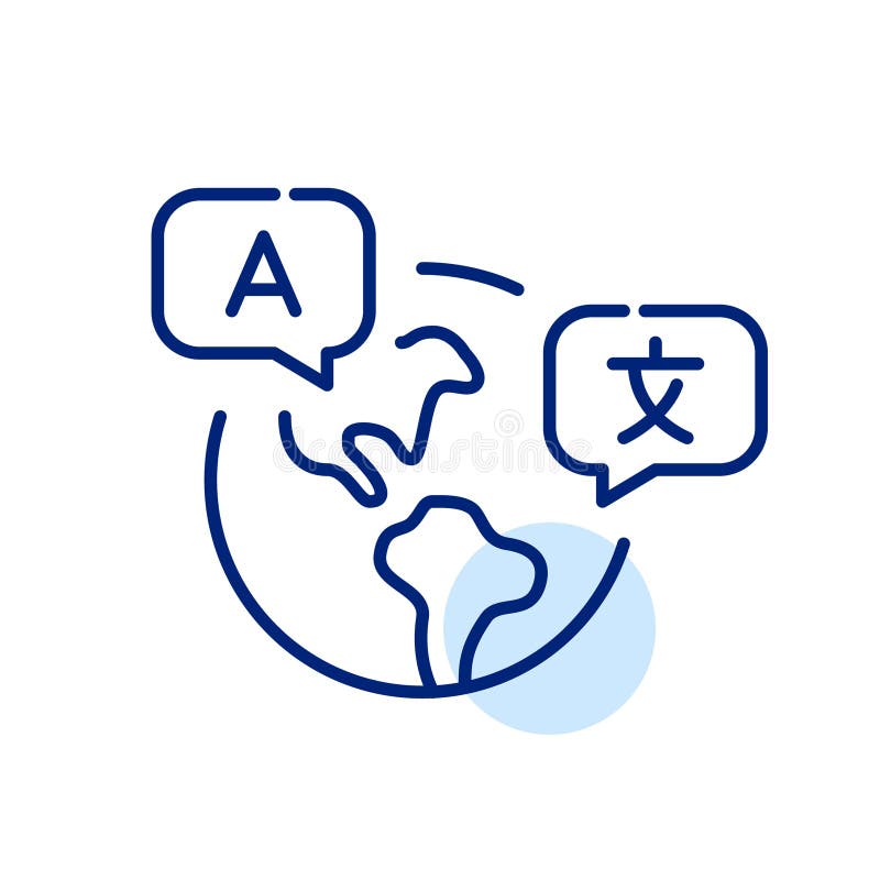 Earth Globe with Translation Symbol Messages. Pixel Perfect, Icon Stock ...