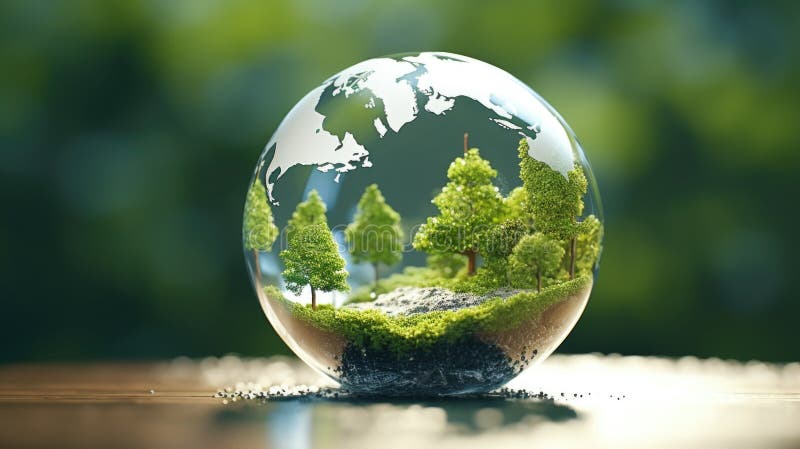 Earth in a Globe with Trees Inside Stock Photo - Image of ecology ...
