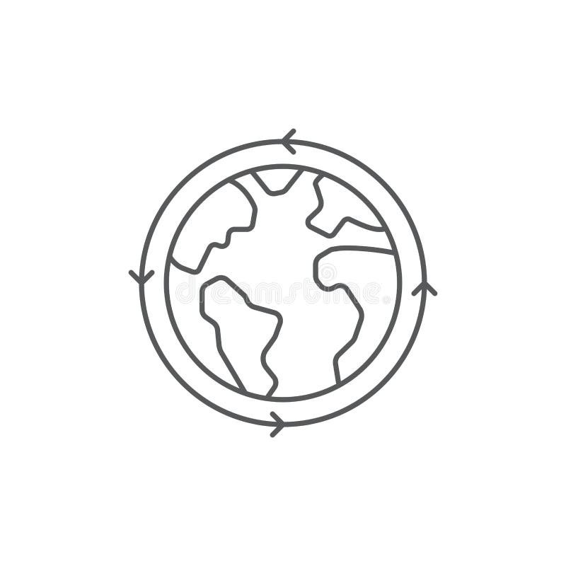 Earth Globe Vector Icon Symbol Isolated on White Background Stock ...