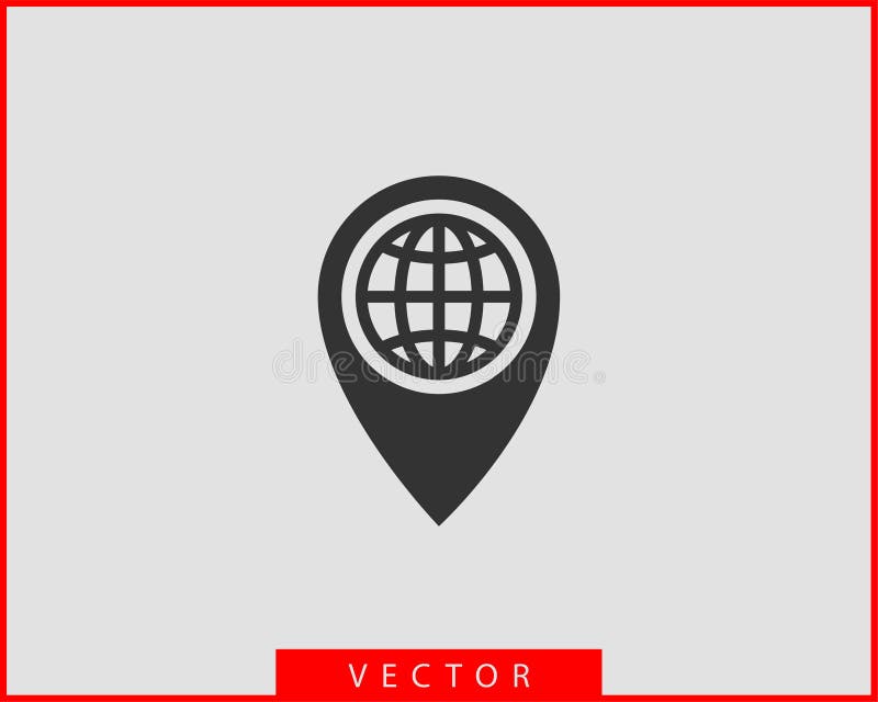 Earth Globe Vector Icon Symbol World Map Stock Vector - Illustration of ...