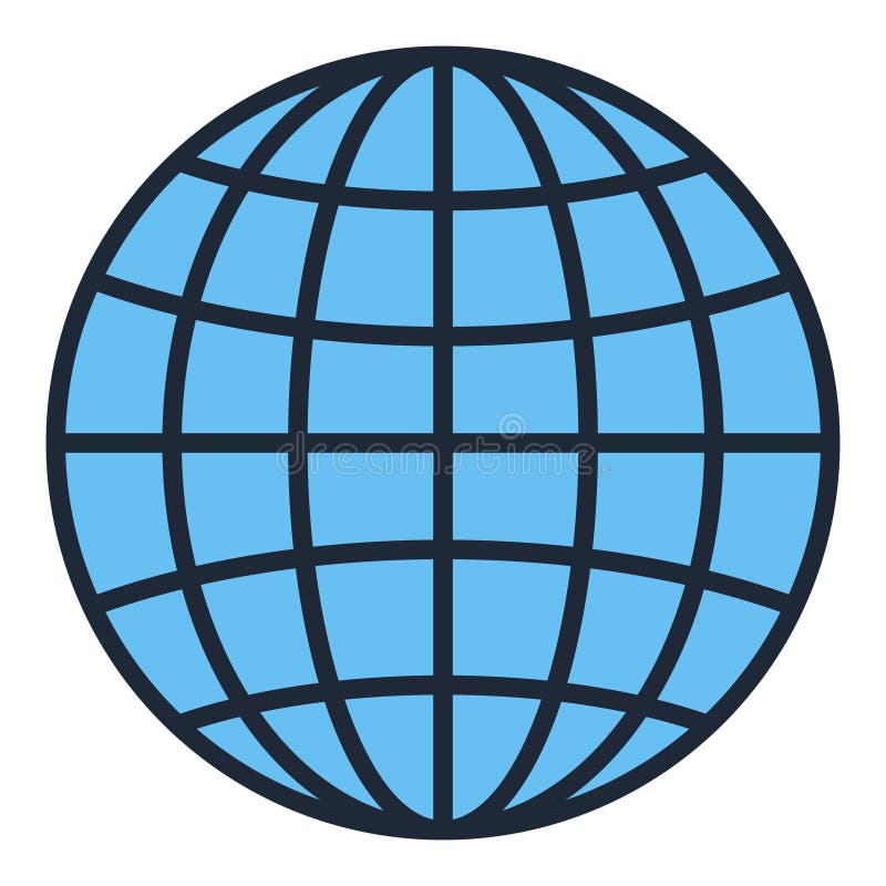 Earth Globe Vector Travel Simple Blue Icon or Sign Stock Vector ...