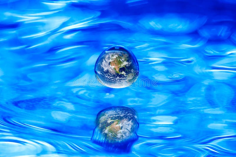 Earth Globe Water Drop Concept Stock Photo - Image of clear, background ...