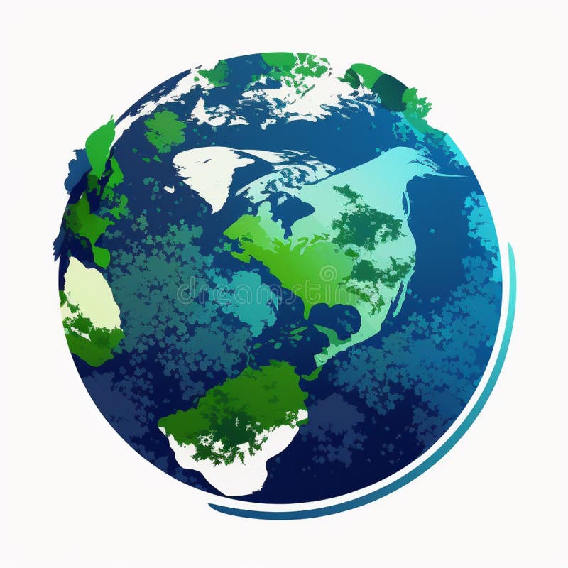 Earth Globe on White Globe Green Earth Globe Stock Illustration ...