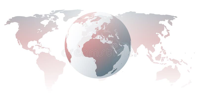 Earth Globe and World Map Design Layout - Global Business, Technology ...