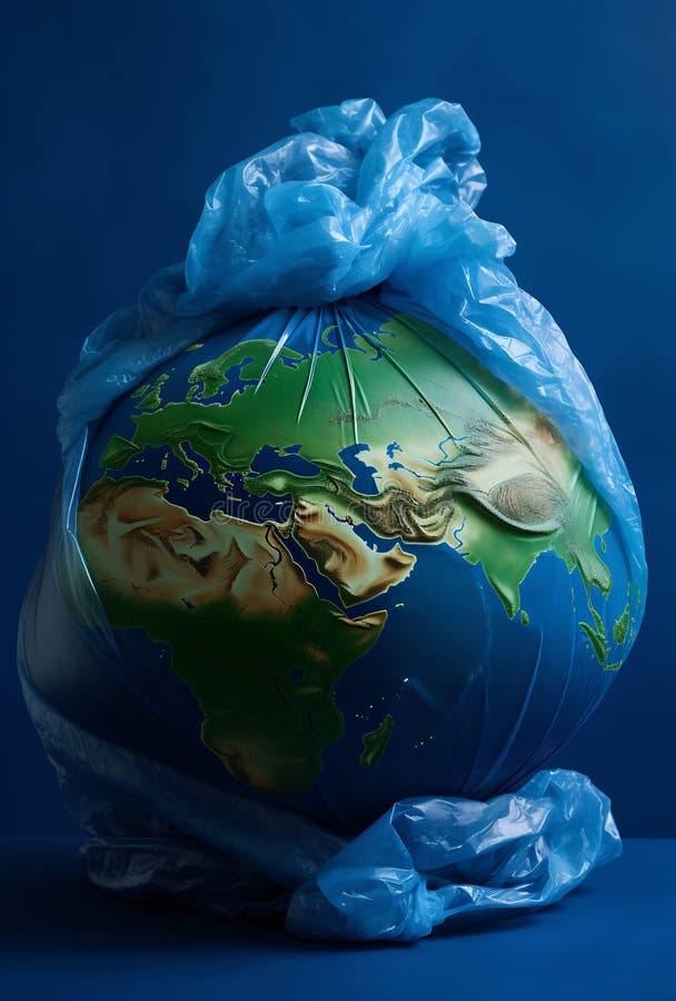 Planet Earth Trapped in Plastic Stock Photo - Image of plastic ...