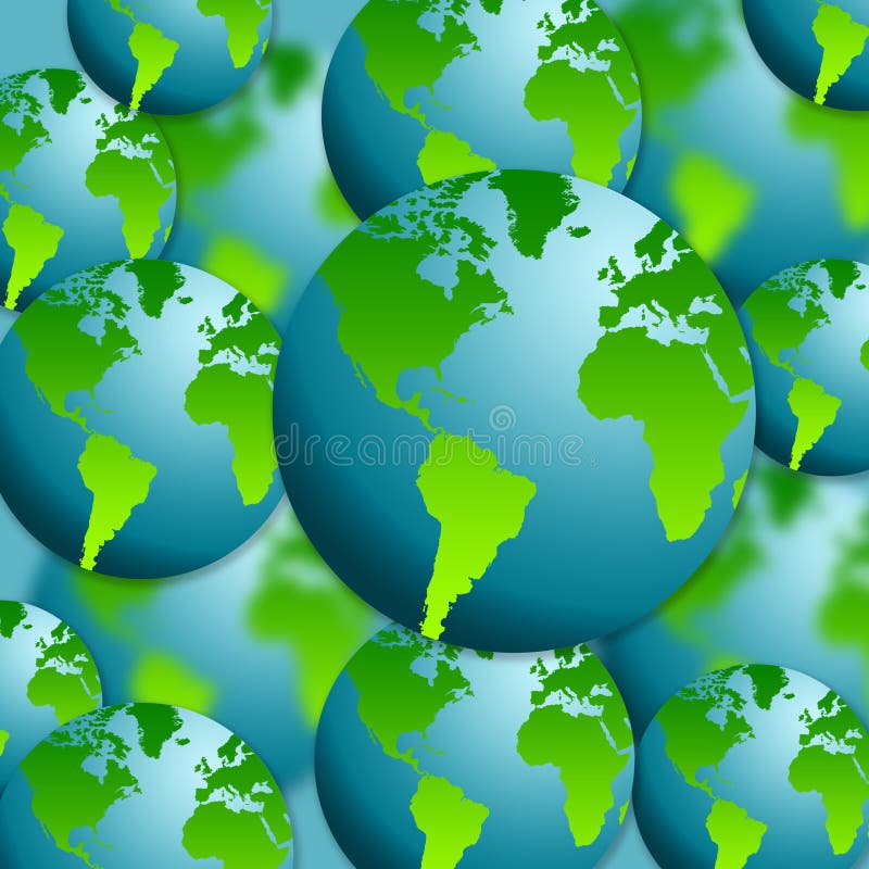 Earth Globes and Map of the World Stock Vector - Illustration of icon ...