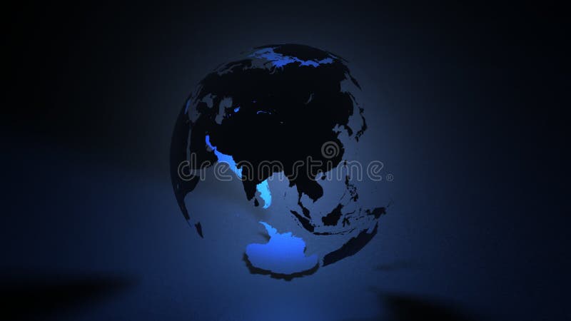 Earth Globe Animation (3D Blue Glass World) Stock Footage - Video of ...