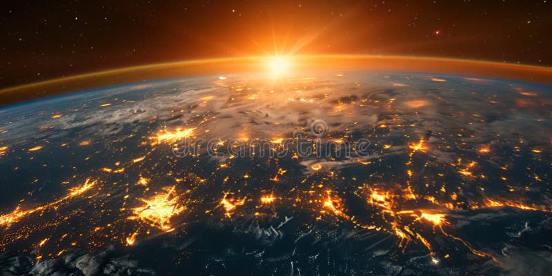 The Earth Glows with Interconnected Lines of Energy, Creating a Web of ...