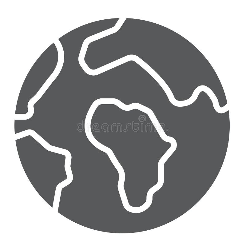 Earth Glyph Icon, Map and Planet, Globe Sign, Vector Graphics, a Solid ...