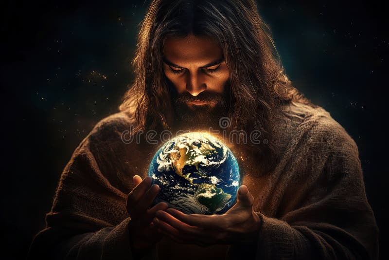 Earth in God s Hands stock illustration. Illustration of universe ...