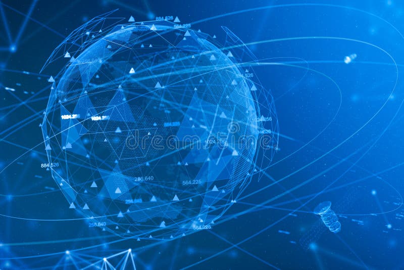 Earth and GPS Navigation Concept Stock Illustration - Illustration of ...